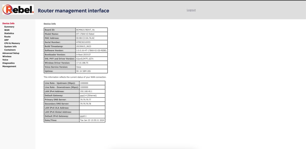 How do I log-in to the Rebel R1 Router’s GUI?