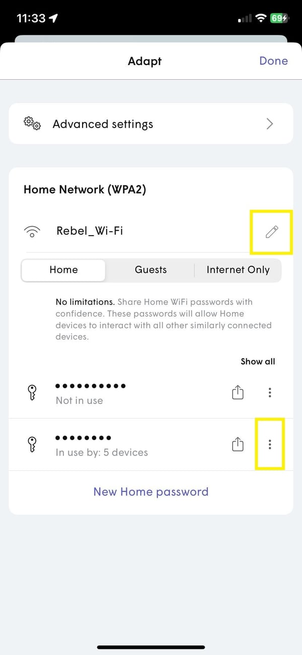 How do I change my Wi-Fi name or password?